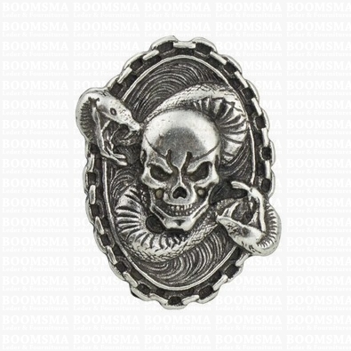 Buy your Concho: Biker conchos screw back skull with snake oval each online