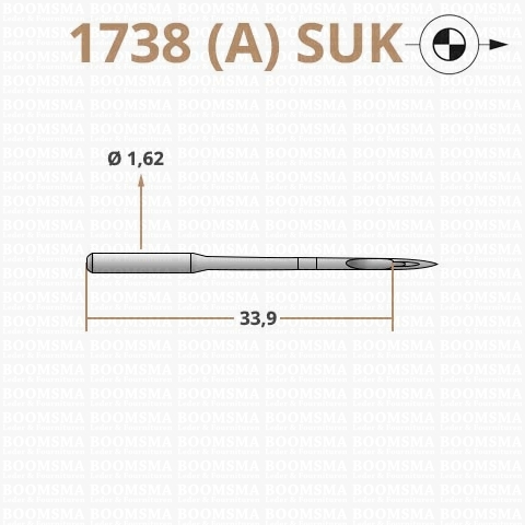 Buy your Machine needles system 1738 (A) SUK 10 needles Size: 80 online