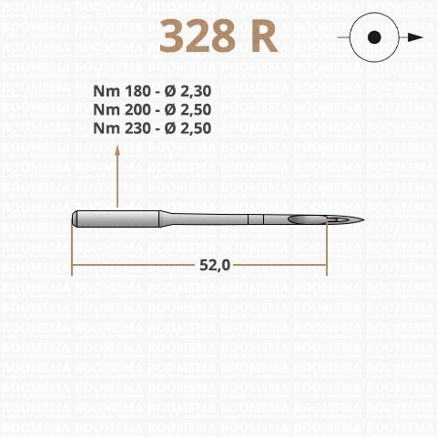 Buy your Machine needles system 328 (R) Round tip Size: 180 online