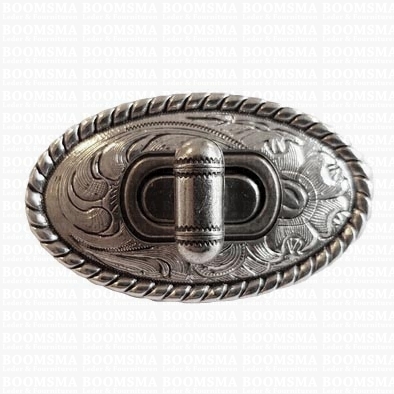 Buy your Turn-lock clasps deluxe shapes silver rope edge oval, 4,8 × 3 ...